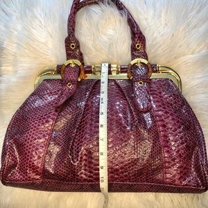 Bags | Purple And Gold Faux Snake Skin Purse | Poshmark